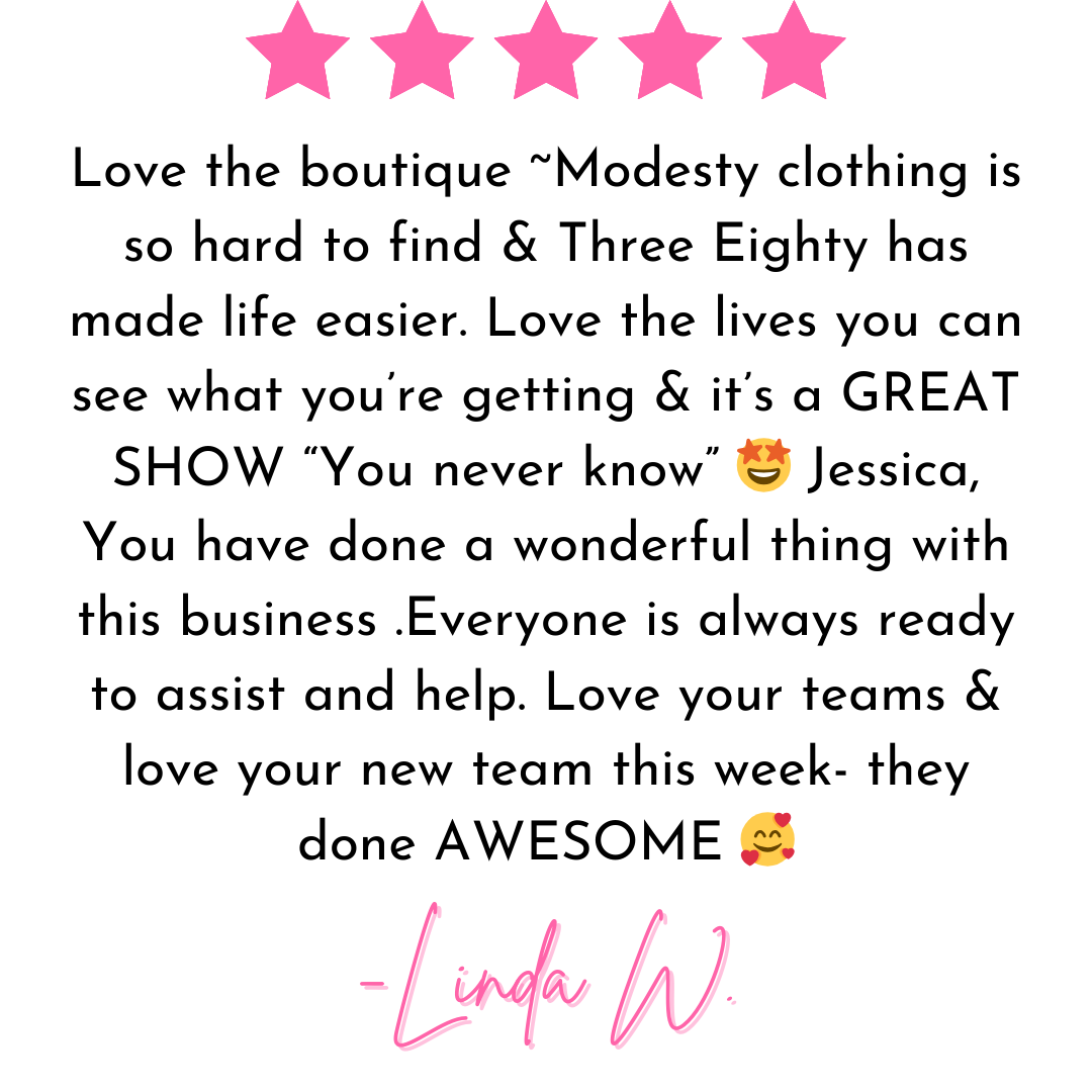 Three Eighty Boutique | Trendy and Chic Fashion for the Modest Woman