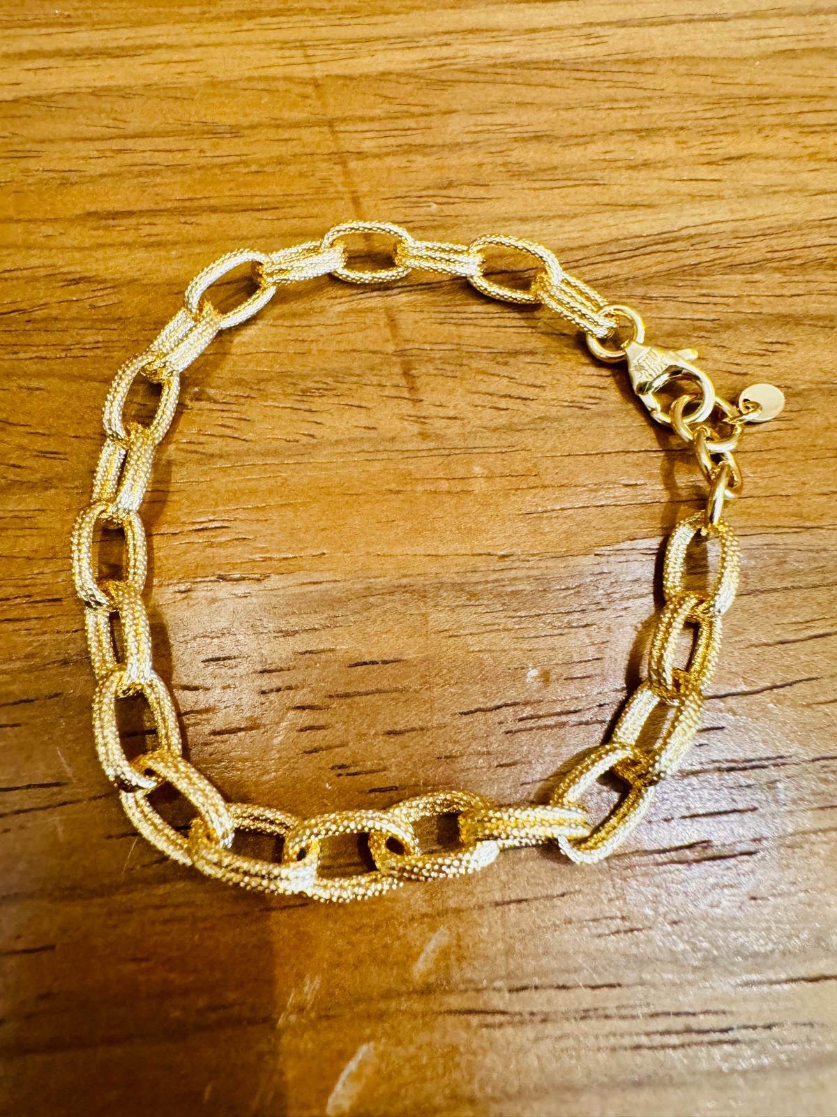 Italian Textured Double Status Link Bracelet