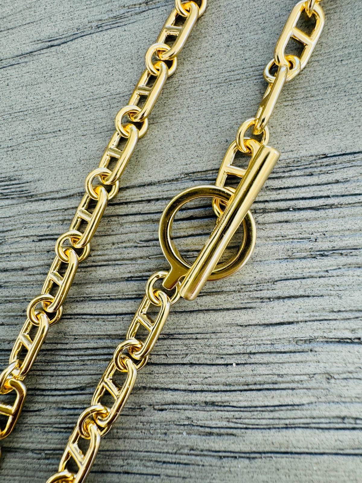 Italian Status Marine Link Necklace with Toggle Clasp