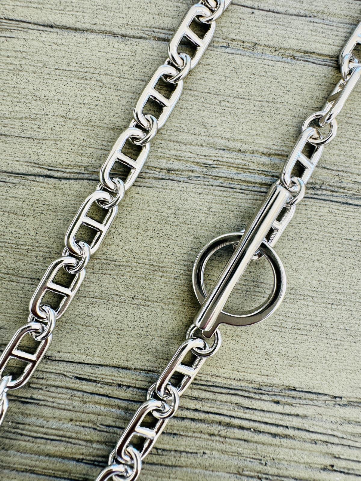 Italian Status Marine Link Necklace with Toggle Clasp