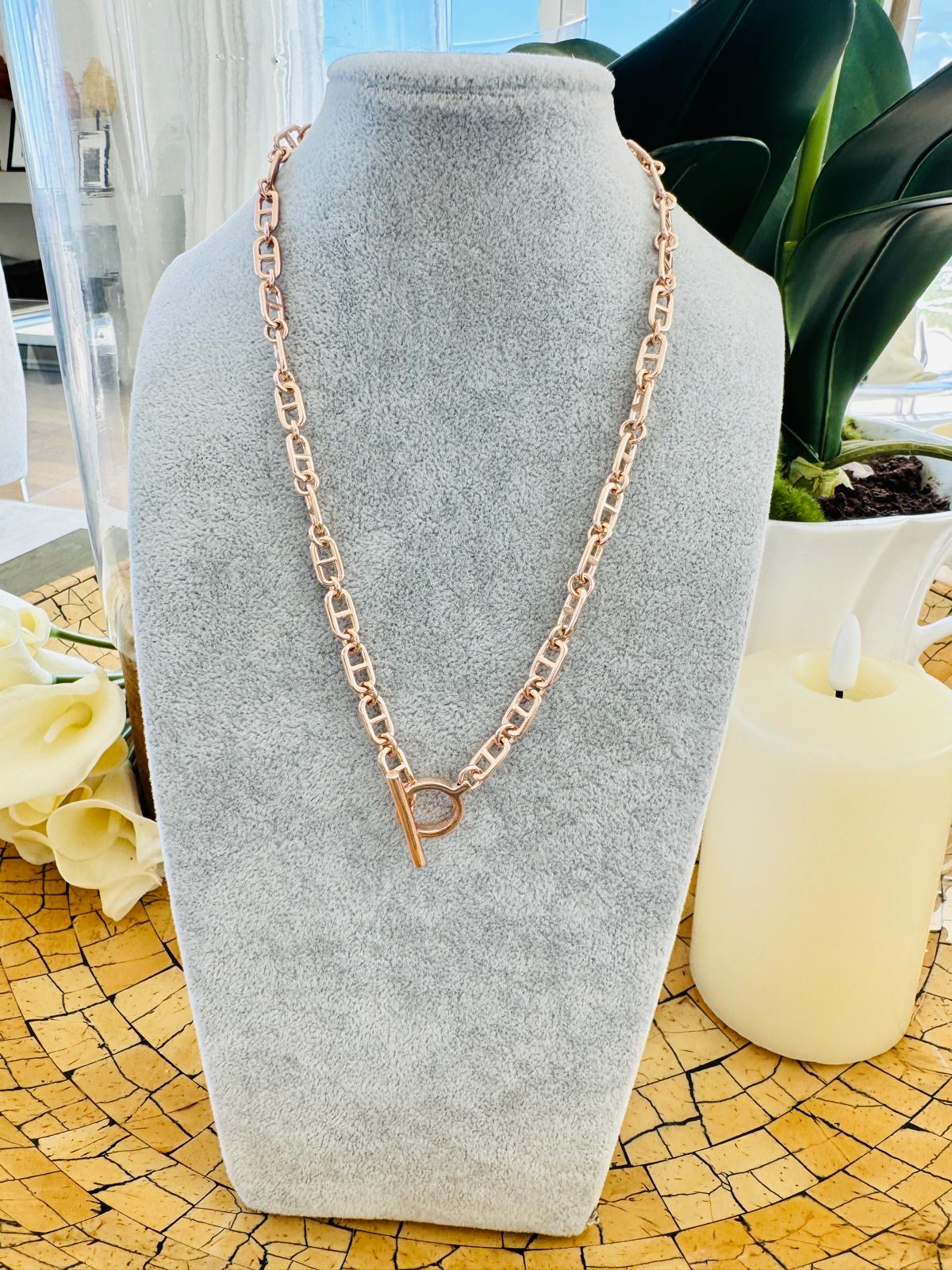 Italian Status Marine Link Necklace with Toggle Clasp