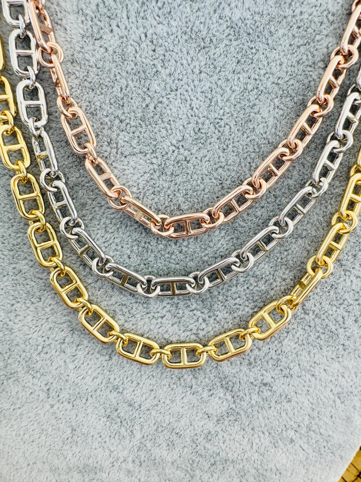 Italian Status Marine Link Necklace with Toggle Clasp