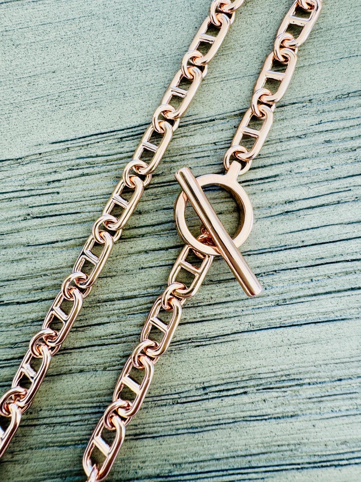 Italian Status Marine Link Necklace with Toggle Clasp