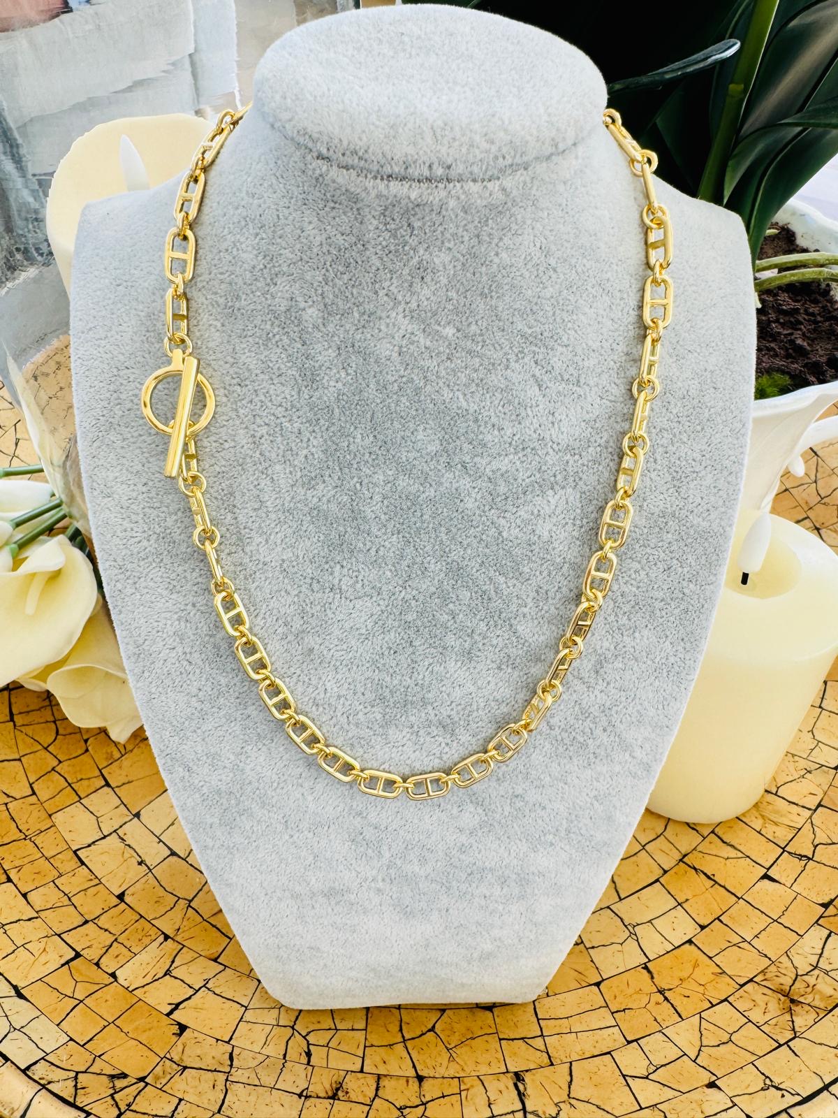 Italian Status Marine Link Necklace with Toggle Clasp