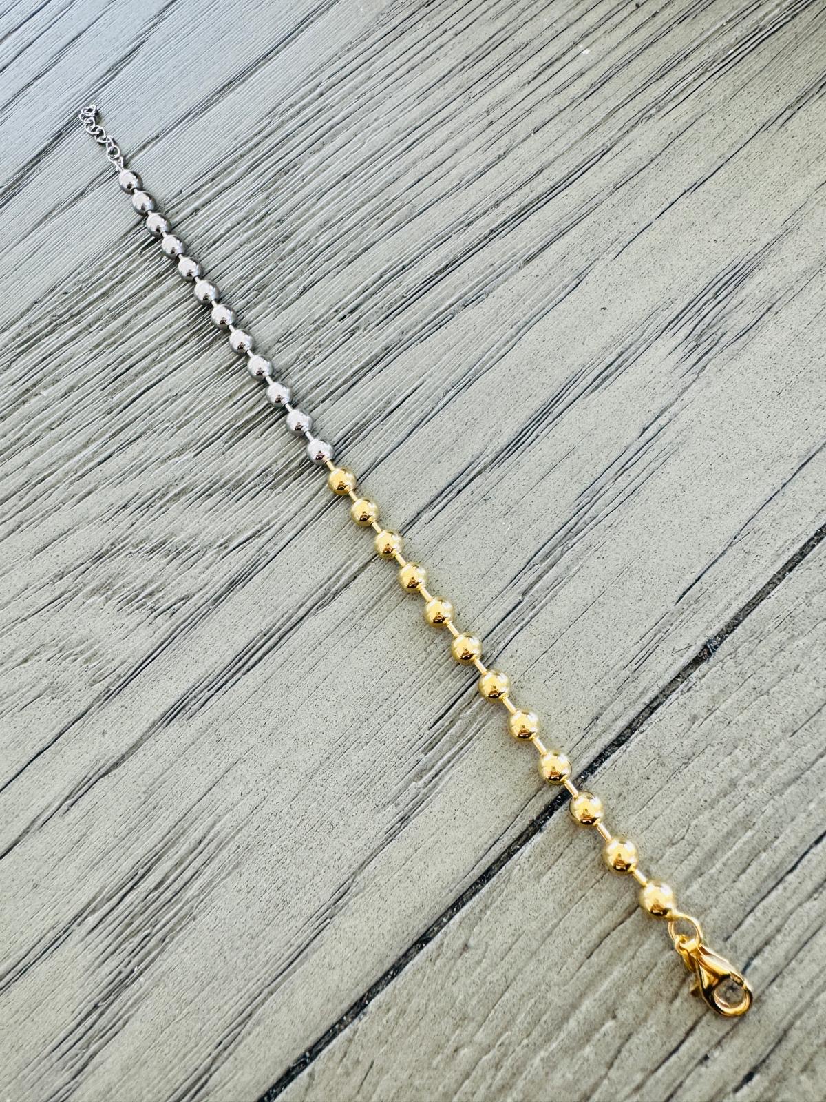 Italian Two-Tone Bead Bracelet