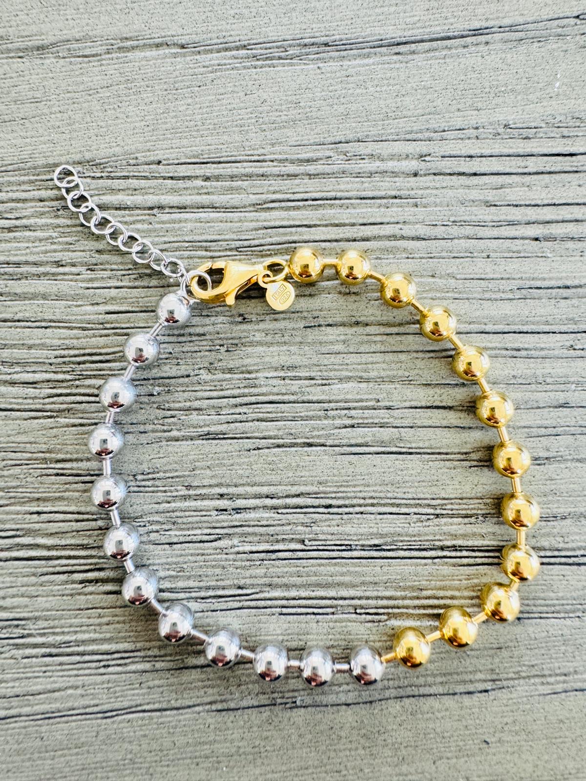 Italian Two-Tone Bead Bracelet